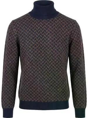 DRUMOHR Basket-weave Roll-neck Sweater - Blue
