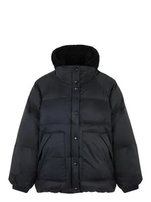 YVES SALOMON Shearling-panel Down Coat - Black