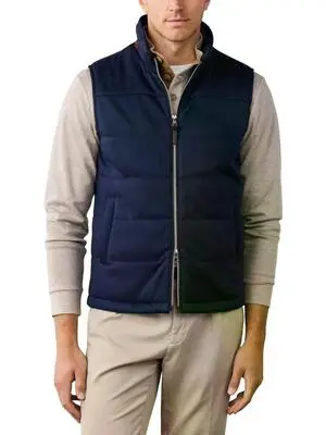 HACKETT LONDON Quilted Pique Waistcoat - Blue