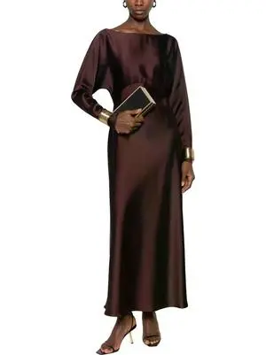 Imperial V-back Maxi Dress - Brown