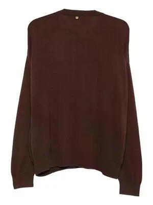 Liu Jo Argyle-intarsia Rhinestone-embellished Sweater - Brown