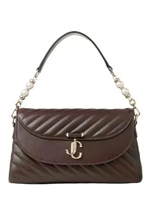 JIMMY CHOO Curve Leather Shoulder Bag - Brown