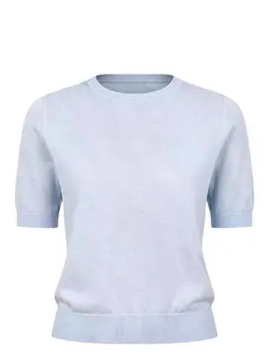 SOLOCASCMIR Short-sleeve Cashmere Sweater - Blue