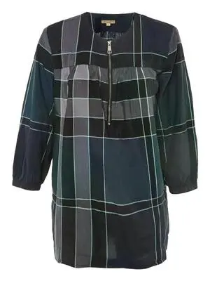 Burberry Checked Tunic Top - Blue
