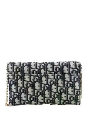 Dior Oblique Canvas Saddle Chain Wallet Crossbody Bag - Blue