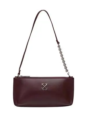 Off-White Jitney Flat Leather Shoulder Bag - Red
