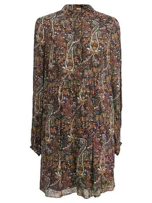 Saint Laurent 2023 Floral Paisley Tunic Mini Dress - Black