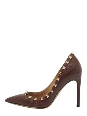 Valentino Garavani Rockstud Pointed-toe Pumps - Brown