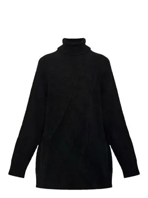 Yohji Yamamoto Ribbed-knit Turtleneck Sweater - Black