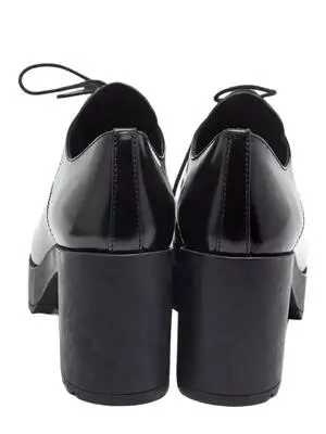Prada Leather Lace-up Ankle Boots - Black