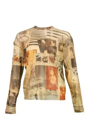 JEAN PAUL GAULTIER Printed Long-sleeve T-shirt - Neutrals