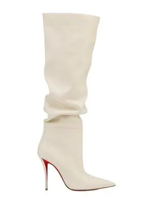 CHRISTIAN LOUBOUTIN Zependris 100 Leather Knee-high Boots - White