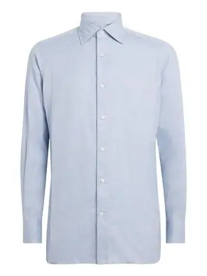 100HANDS Herringbone Shirt Blue