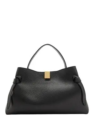 Yuzefi Gyoza Grained Leather Tote - Black