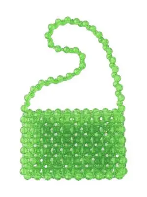 BEAD CULT LONDON Block Beaded Evening Bag - Green