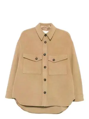 Closed Wool Button-up Shirt Jacket - Neutrals