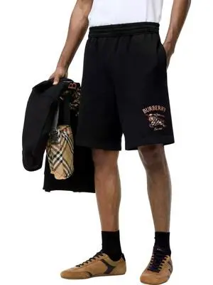 Burberry Knight Check Cotton Shorts - Black
