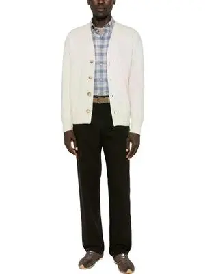 GRAN SASSO Button-up V-neck Cardigan - Neutrals