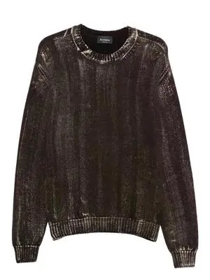 AROVESCIO Faded-effect Ribbed-trim Knit - Black