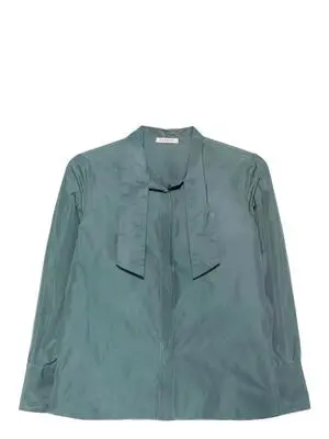 ROSSO 35 Long-sleeve Pussy-bow Shirt - Blue