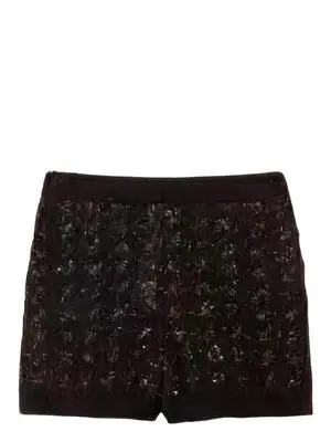 TWINSET Jacquard-knit Houndstooth Shorts - Black
