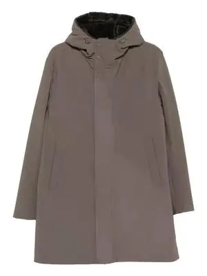 Herno Faux-fur Trim Hooded Coat - Grey