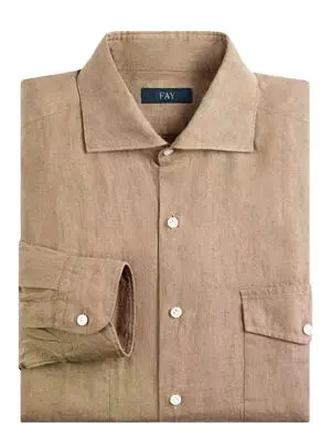 FAY Button-flap Pocket Shirt - Neutrals