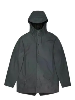 Rains Hooded Fishtail-hem Jacket - Grey