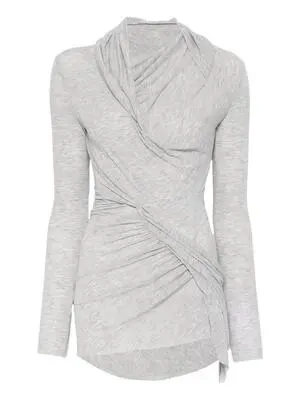 Source Unknown Folgore Asymmetric Draped Top - Grey
