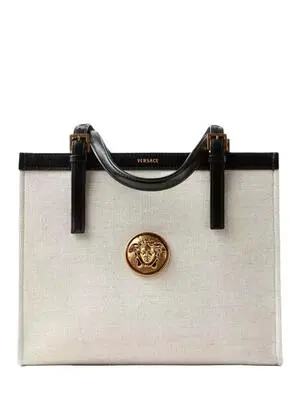 Versace Rivière Canvas Tote Neutrals