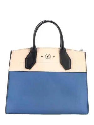 LOUIS VUITTON City Steamer Handbag Leather Mm Tote Bag - Blue