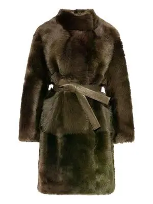 YVES SALOMON Reversible Belted Toscana Coat - Brown