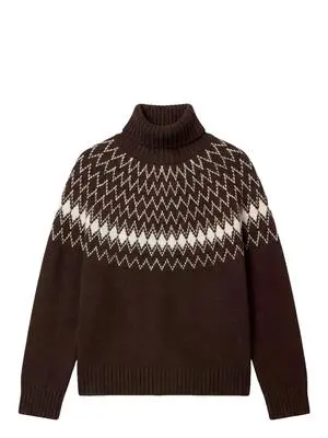 Chinti & Parker Fair Isle Intarsia Knit Roll-neck Sweater - Brown