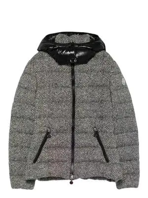Moncler 2010s Herringbone Puffer Jacket - Grey