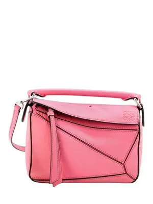 Loewe Loewe Leather Puzzle Mini Cross Body Bag Pink