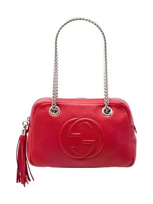 Gucci Soho Chain Zip Shoulder Bag - Red