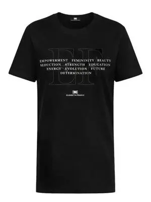 Elisabetta Franchi Embroidered Jersey T-shirt - Black