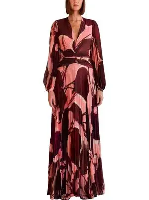 Charo Ruiz Ibiza Pleated Maxi Dress - Red