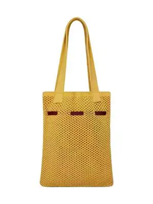 LILI CURIA Ribbon-detail Knit Tote Bag - Yellow