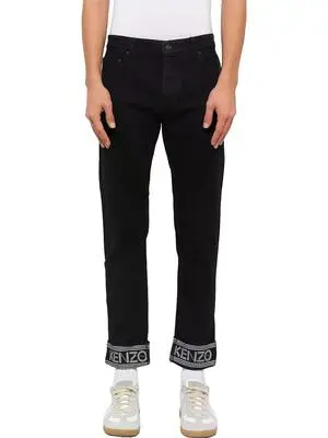 Kenzo Logo-cuff Jeans - Black