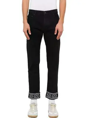 Kenzo Logo-cuff Jeans - Black