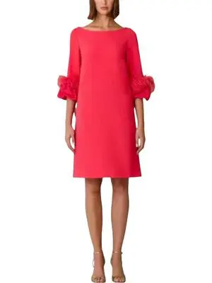 Charo Ruiz Ibiza Feather-trim Mini Dress - Red