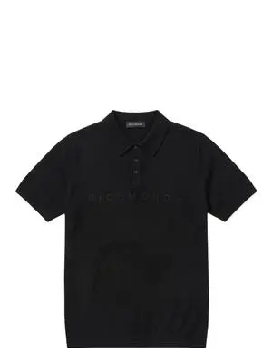 John Richmond Sehudi Embossed Logo Polo Shirt Black