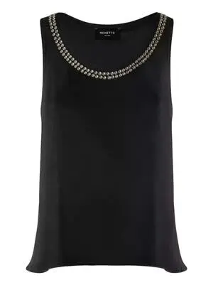 NENETTE Embellished Sleeveless Top - Black
