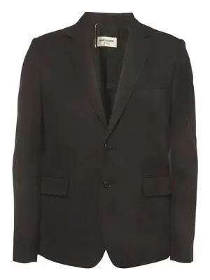 Saint Laurent Notched-lapels Single-breasted Blazer - Black