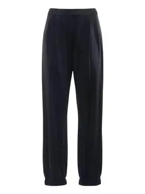 NENETTE Satin-finish Pleated Trousers - Black