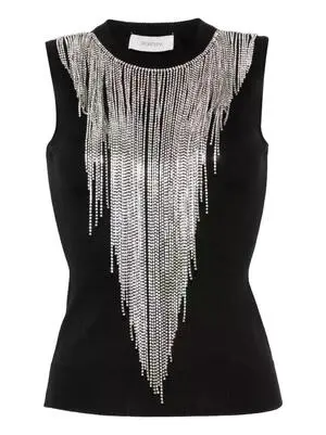 Sportmax Crystal-fringe Knitted Top - Black