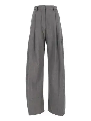 THELATEST Pleated Wide-leg Trousers - Grey