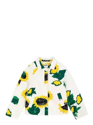 Moschino Sunflower-print Boxy Jacket - Neutrals