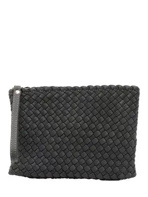 MARREA Woven-design Clutch Bag - Grey